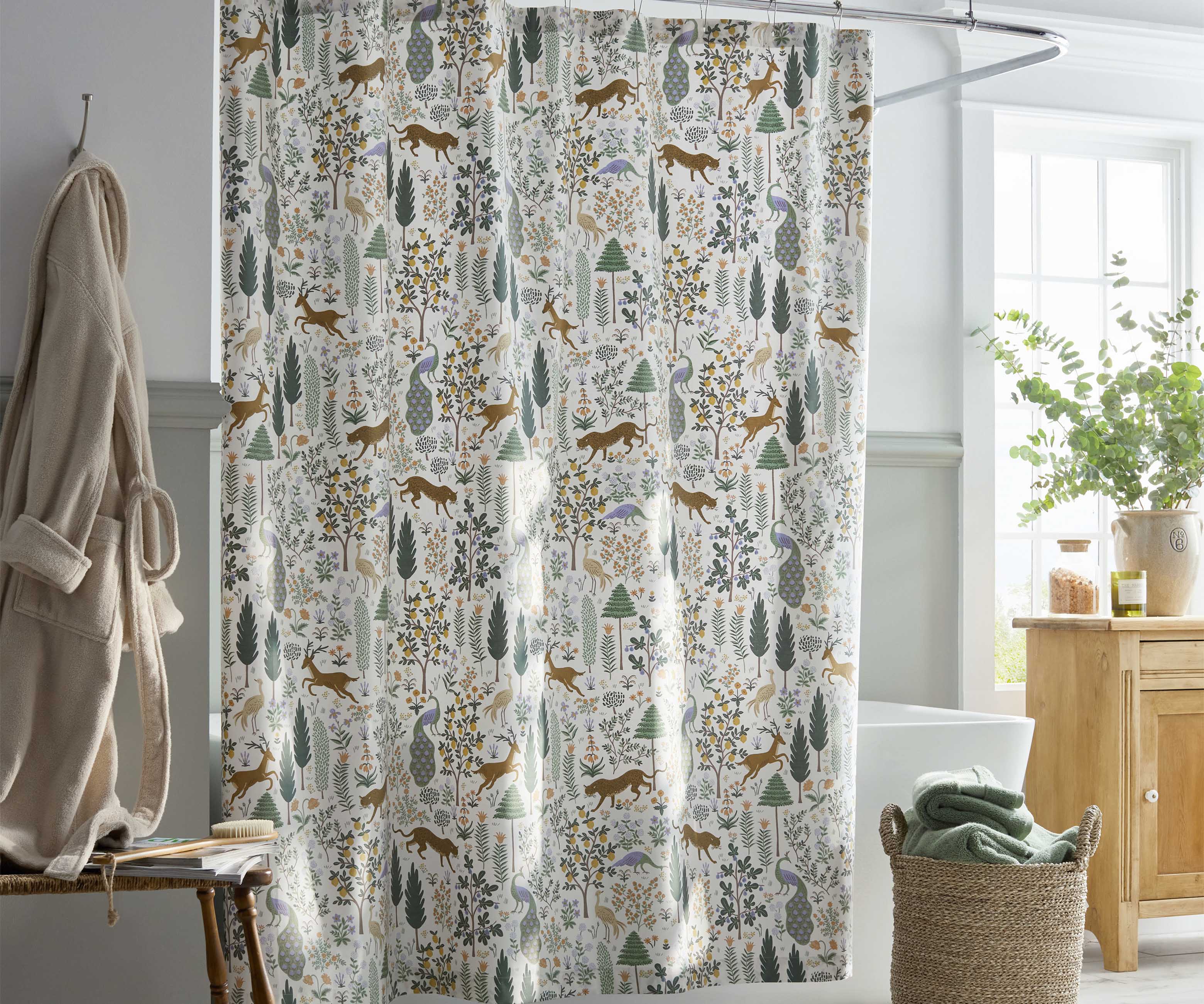 Shop hand-painted floral designs on high quality shower curtains with ...