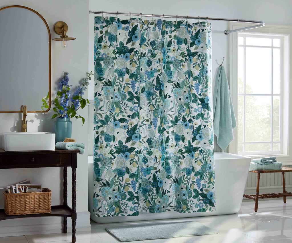 Percale Shower Curtain - Garden Party Blue – Rifle Paper Co