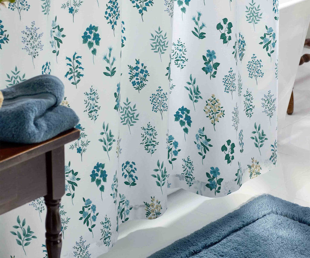Percale Shower Curtain - Hawthorne Blue – Rifle Paper Co