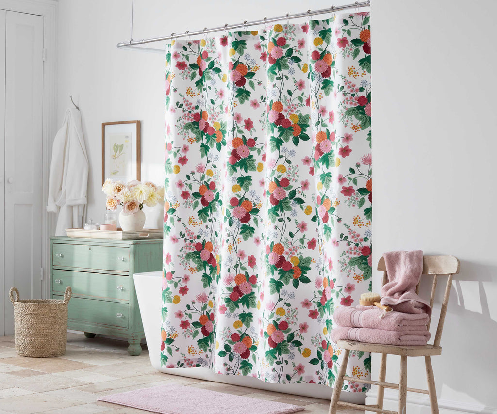 Percale Shower Curtain - Dahlia – Rifle Paper Co
