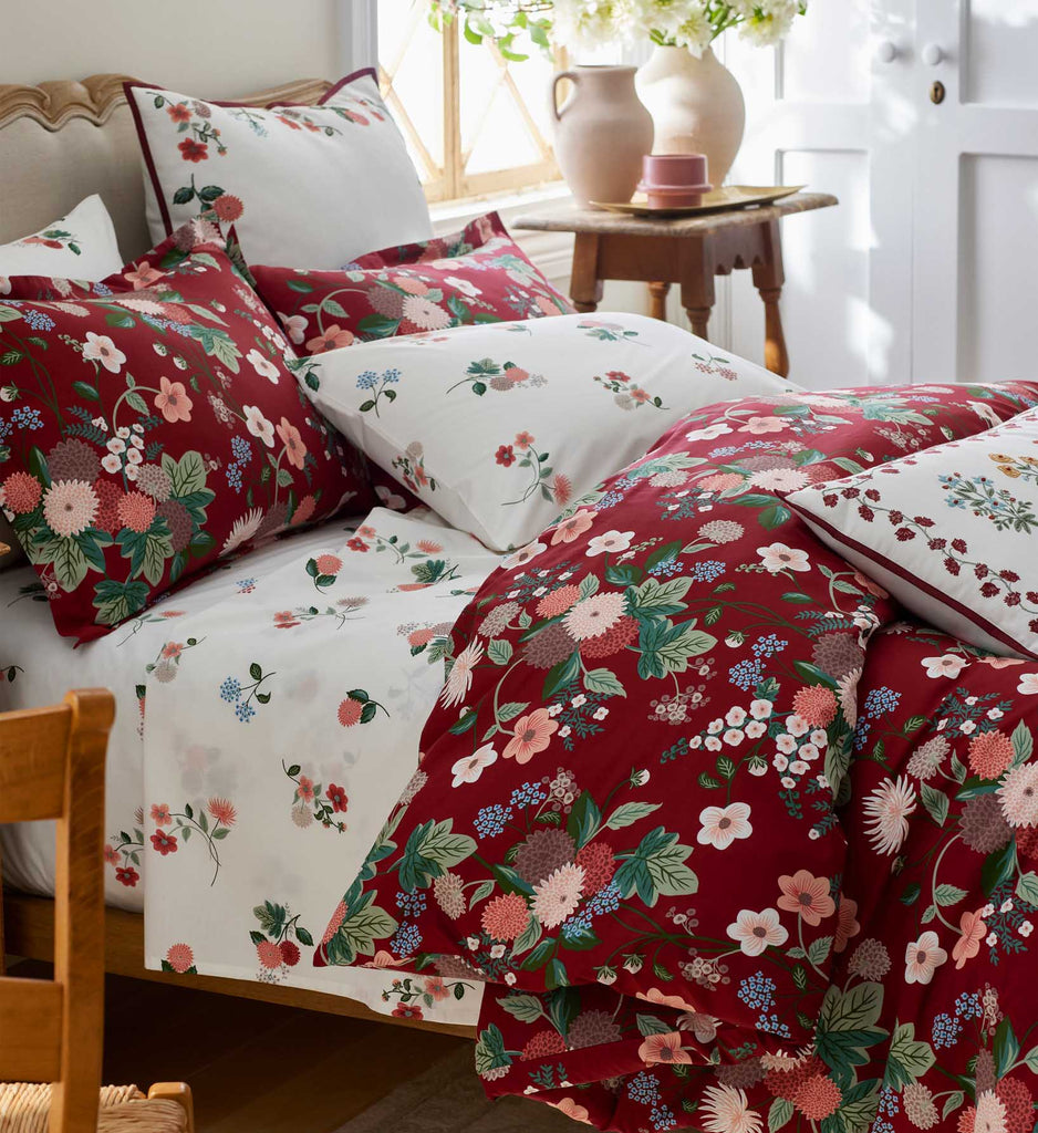 Percale Comforter - Dahlia Merlot – Rifle Paper Co