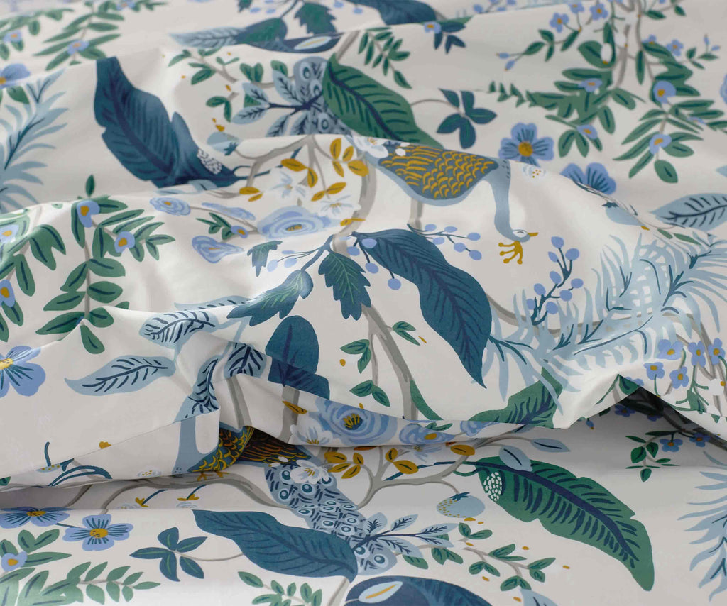 Sateen Comforter - Peacock Ivory – Rifle Paper Co