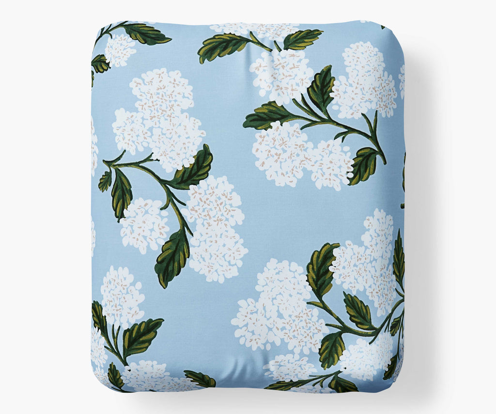 Percale Fitted Sheet - Hydrangea – Rifle Paper Co
