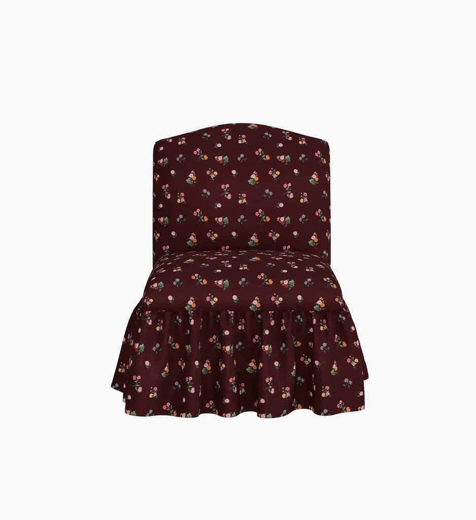 Edie Slipper Chair – Ditsy Dahlia Burgundy | Rifle Paper Co.