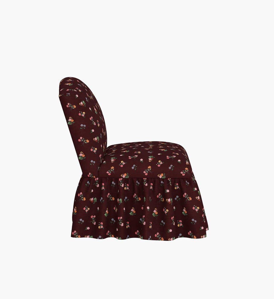 Edie Slipper Chair – Ditsy Dahlia Burgundy | Rifle Paper Co.