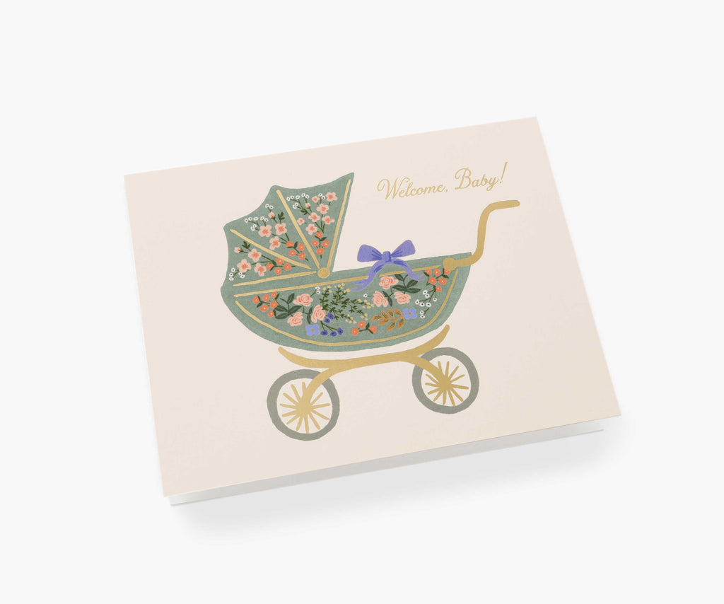 Floral Pram New Baby Greeting Card | Rifle Paper Co.