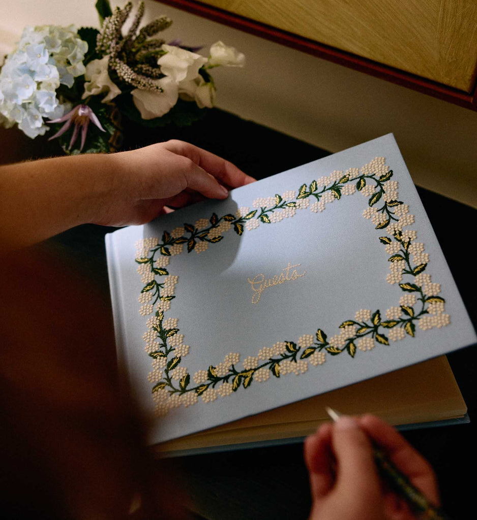 Embroidered Guest Book - Hydrangea – Rifle Paper Co