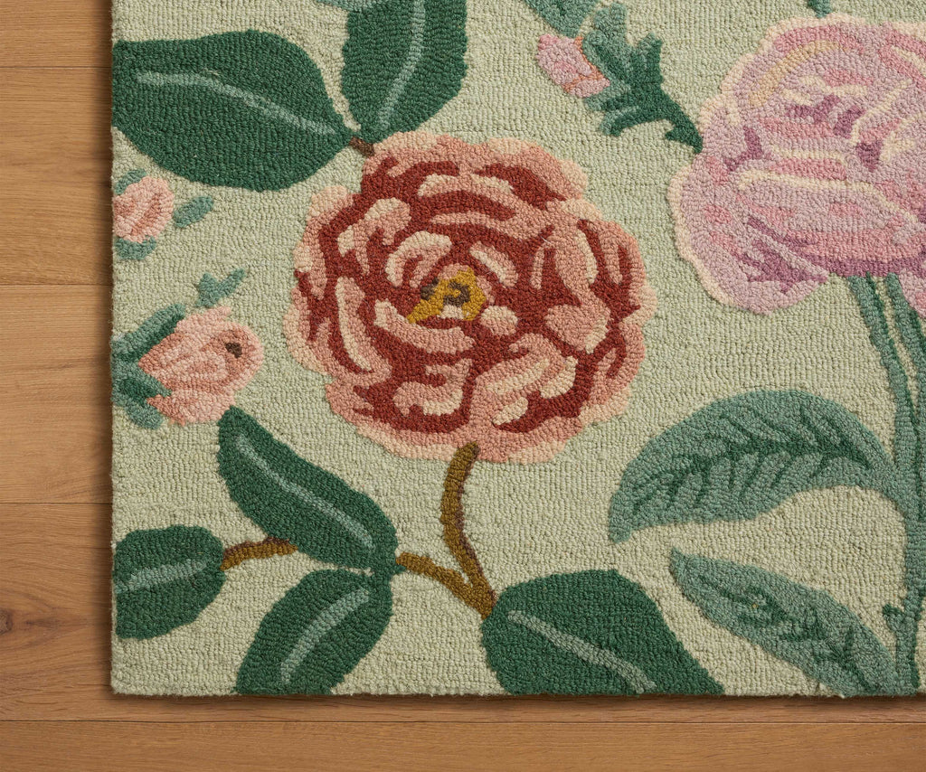 Highgrove Roses Wool Hooked Rug - Mint – Rifle Paper Co