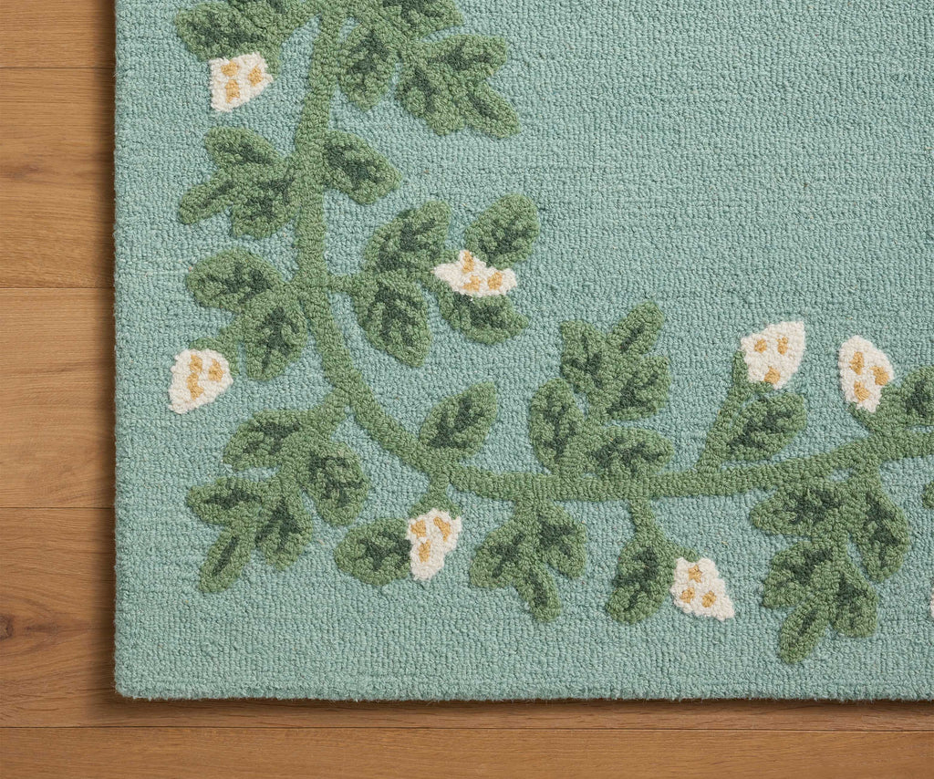 Highgrove Climbing Vines Wool Hooked Rug - Blue – Rifle Paper Co