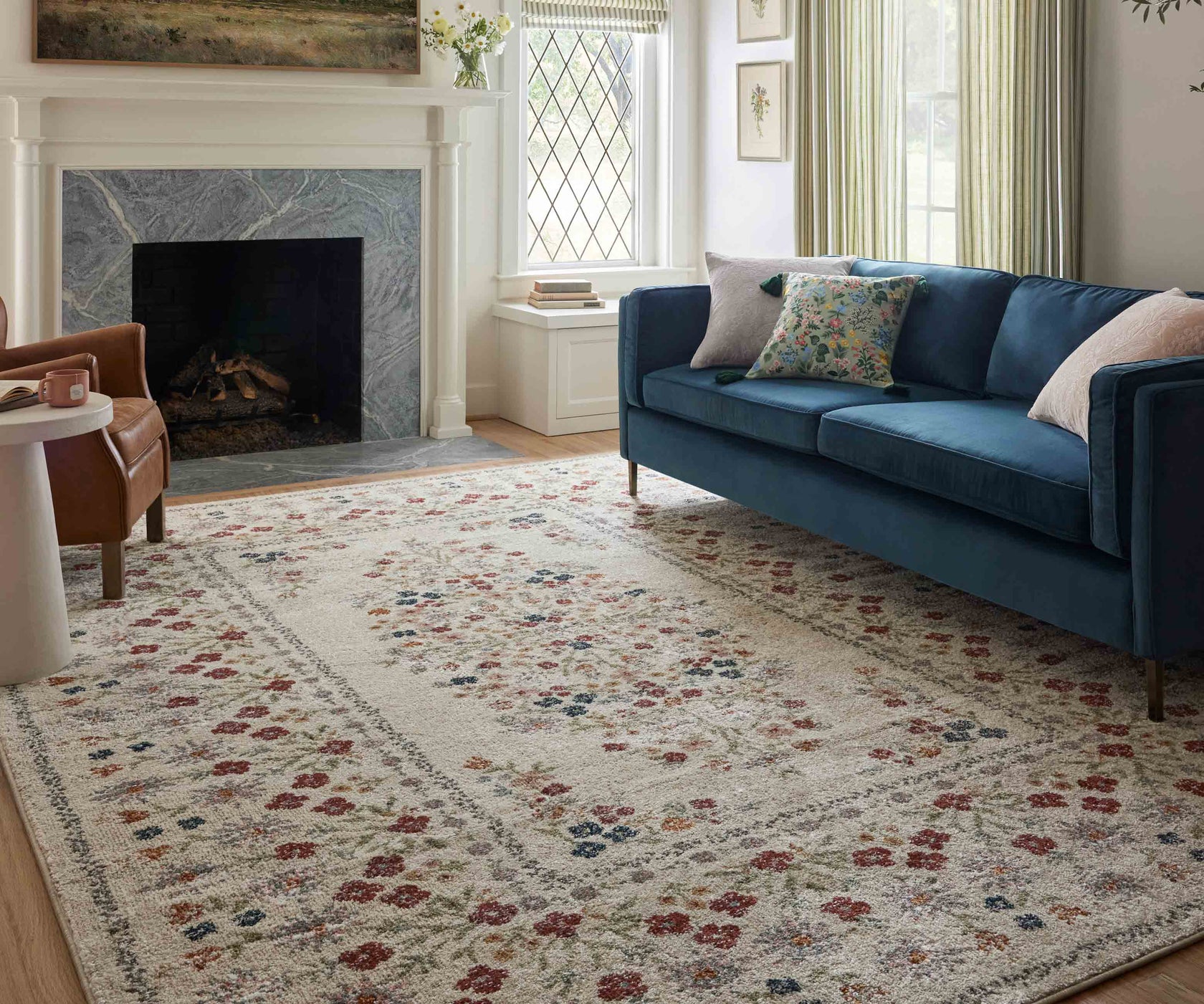 Laurel Eleanor Power Loomed Rug - Navy – Rifle Paper Co