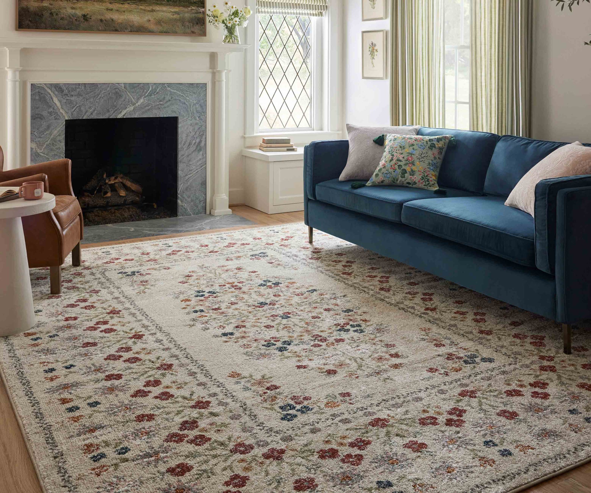 Laurel Eleanor Power Loomed Rug - Navy – Rifle Paper Co