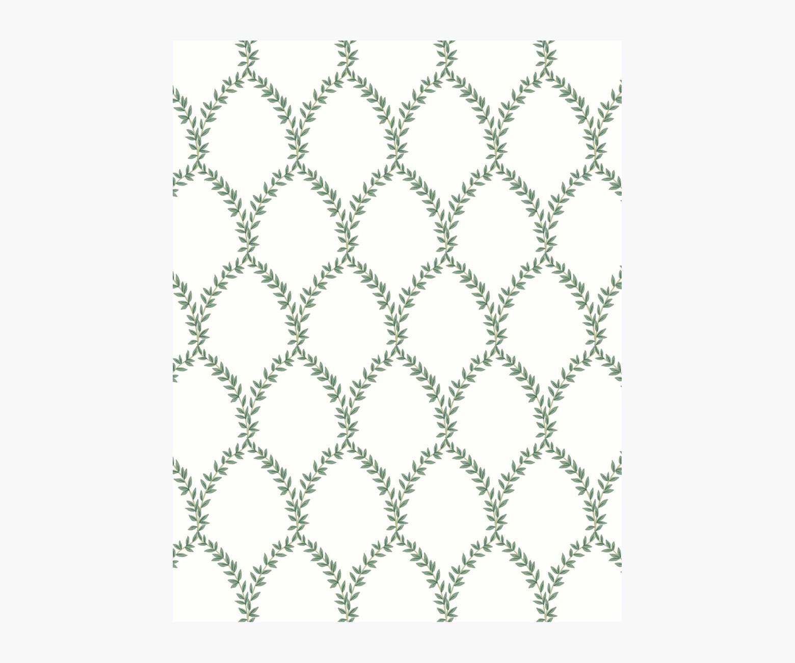 Laurel Wallpaper Sample – Green & White | Rifle Paper Co.
