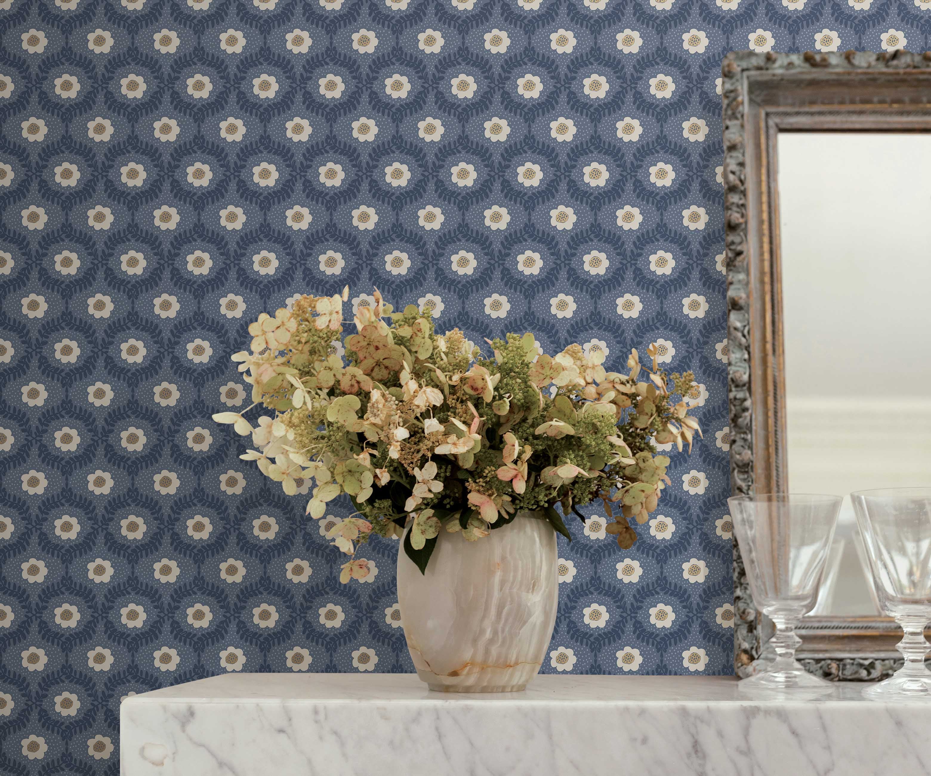 Emma Navy Floral Wallpaper | Rifle Paper Co.