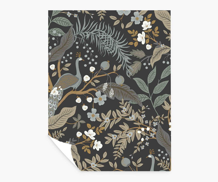 Peacock Garden Peel & Stick Wallpaper Sample - White – Rifle Paper Co