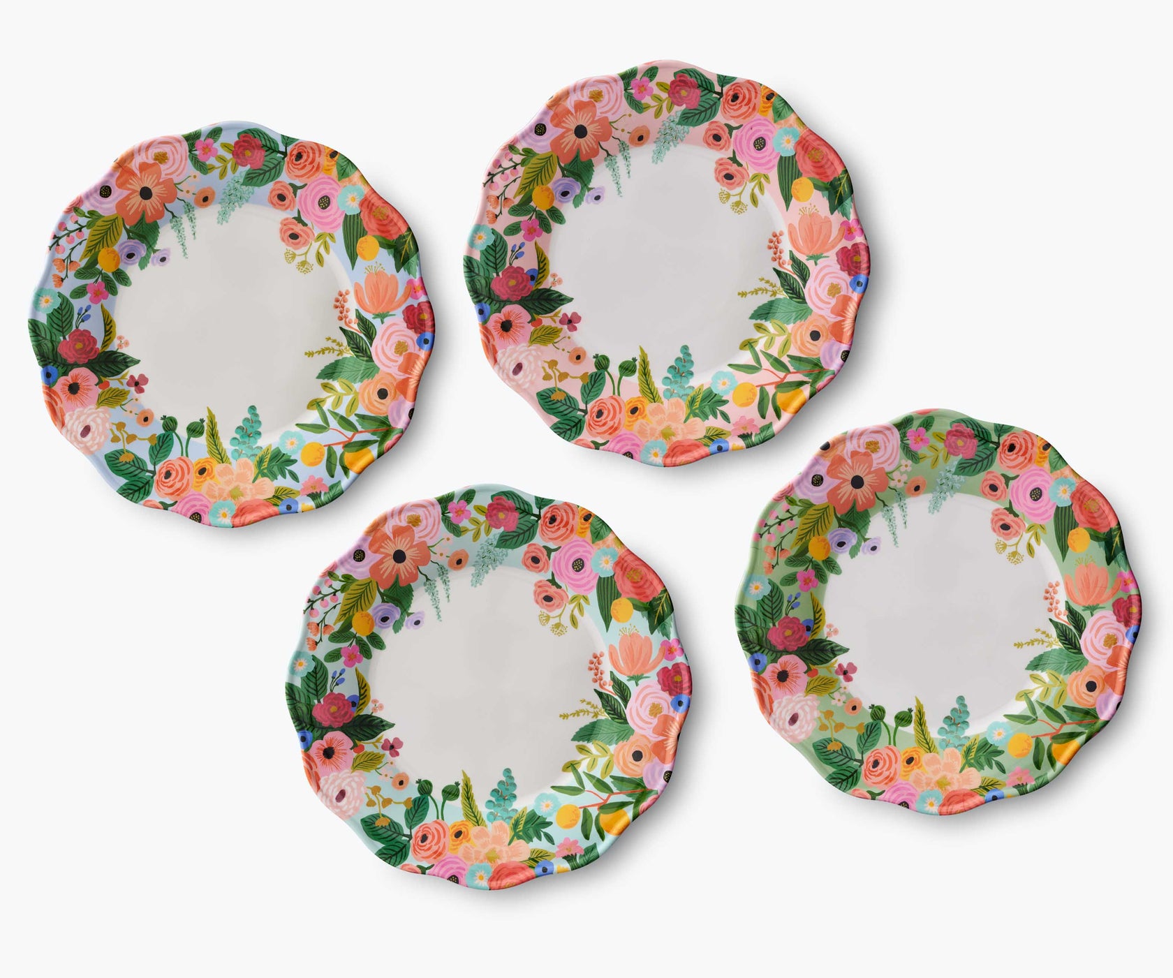 Melamine Assorted Dinner Plates - Hydrangea – Rifle Paper Co
