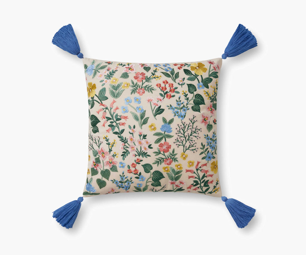 Mayfair Embroidered Cream Floral Pillow | Rifle Paper Co.