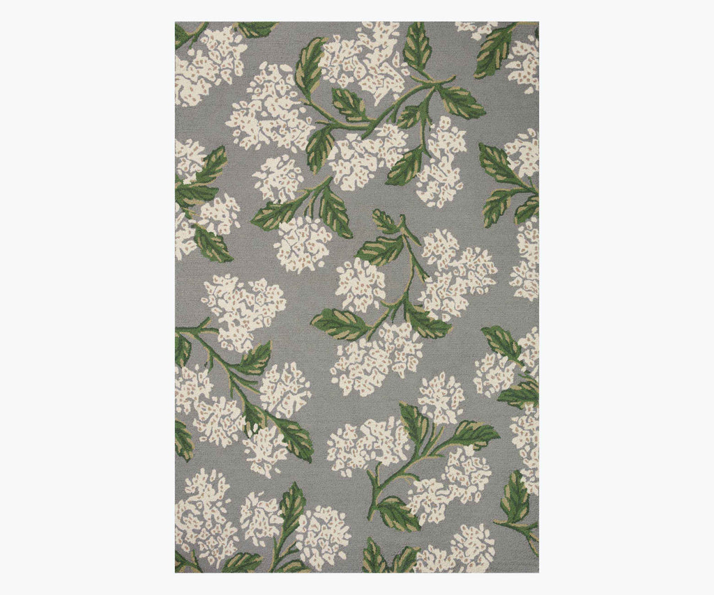 Joie Hydrangea Wool-Hooked Rug - Grey – Rifle Paper Co