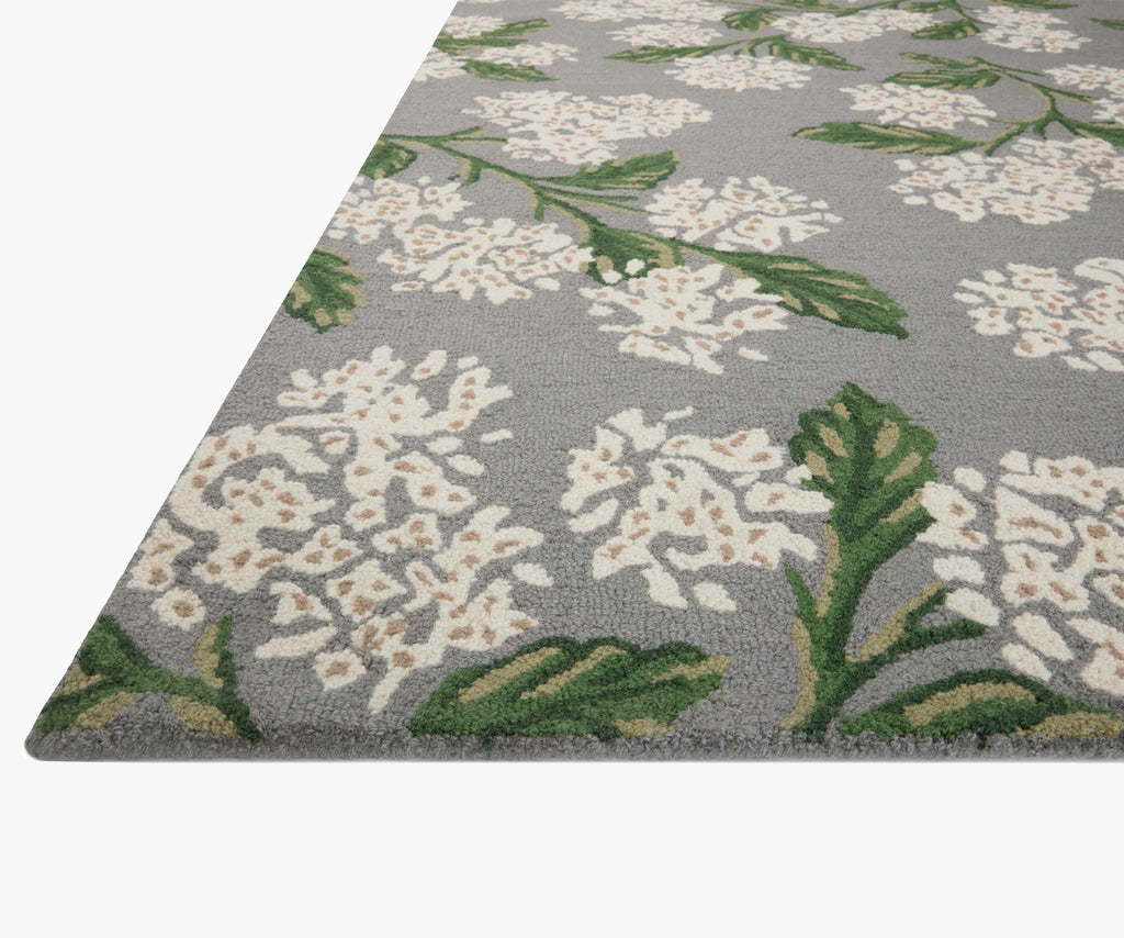 Joie Hydrangea Wool-Hooked Rug - Grey – Rifle Paper Co