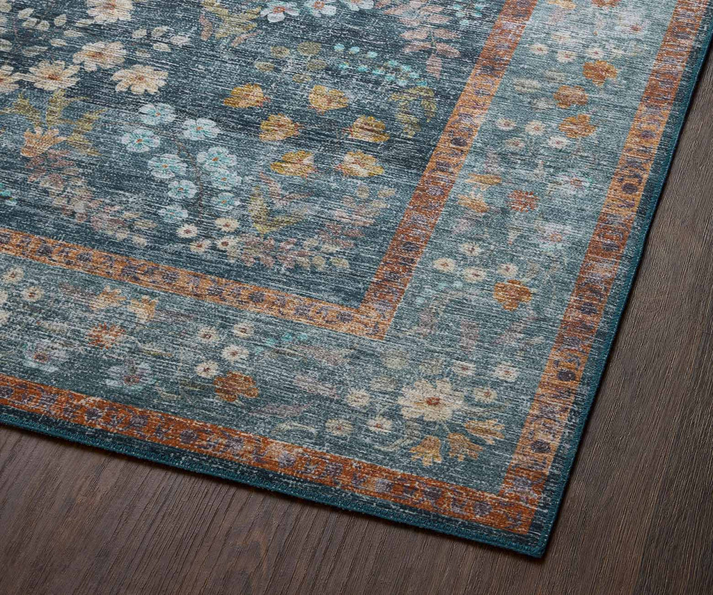 Palais Kensington Printed Rug in Indigo | Rifle Paper Co.