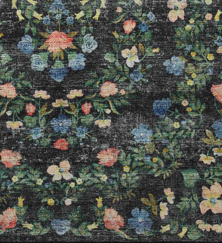Palais Windsor Printed Rug in Black | Rifle Paper Co.