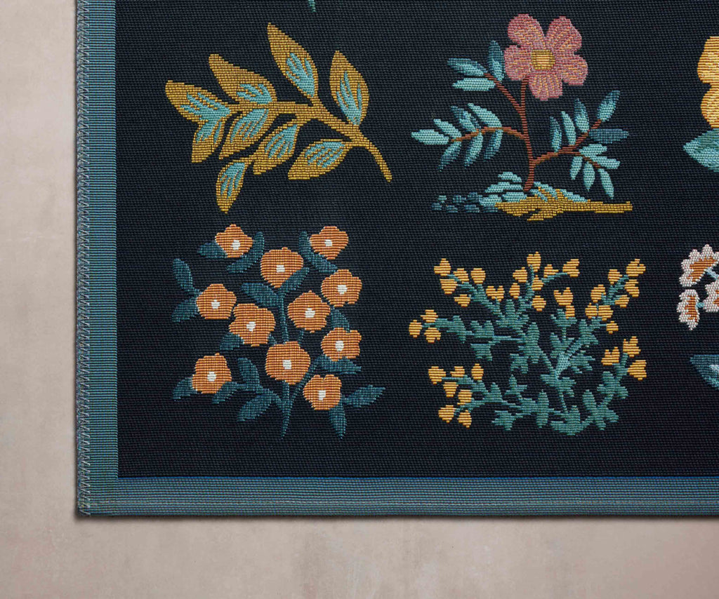 Perennial Wildflower Power Loomed Rug - Black – Rifle Paper Co