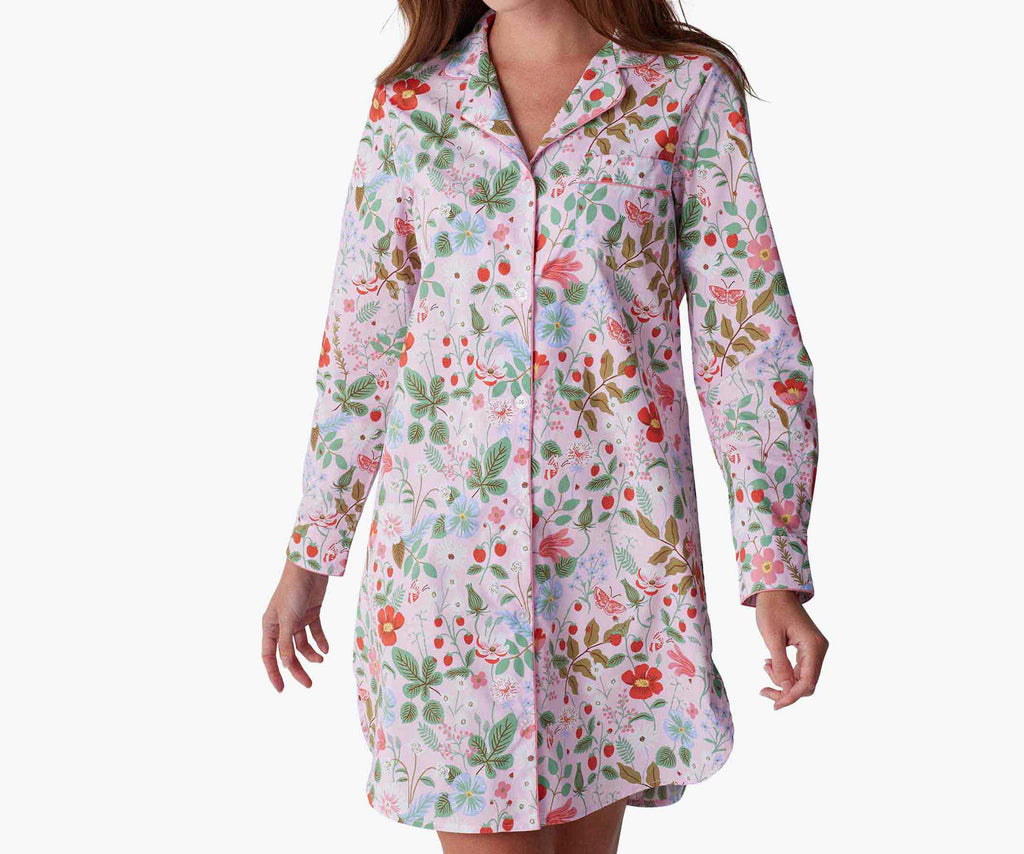 Poplin Nightshirt - Strawberry Fields – Rifle Paper Co