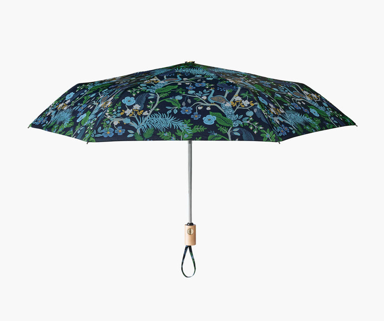 Peacock Umbrella with Wooden Handle | Rifle Paper Co.