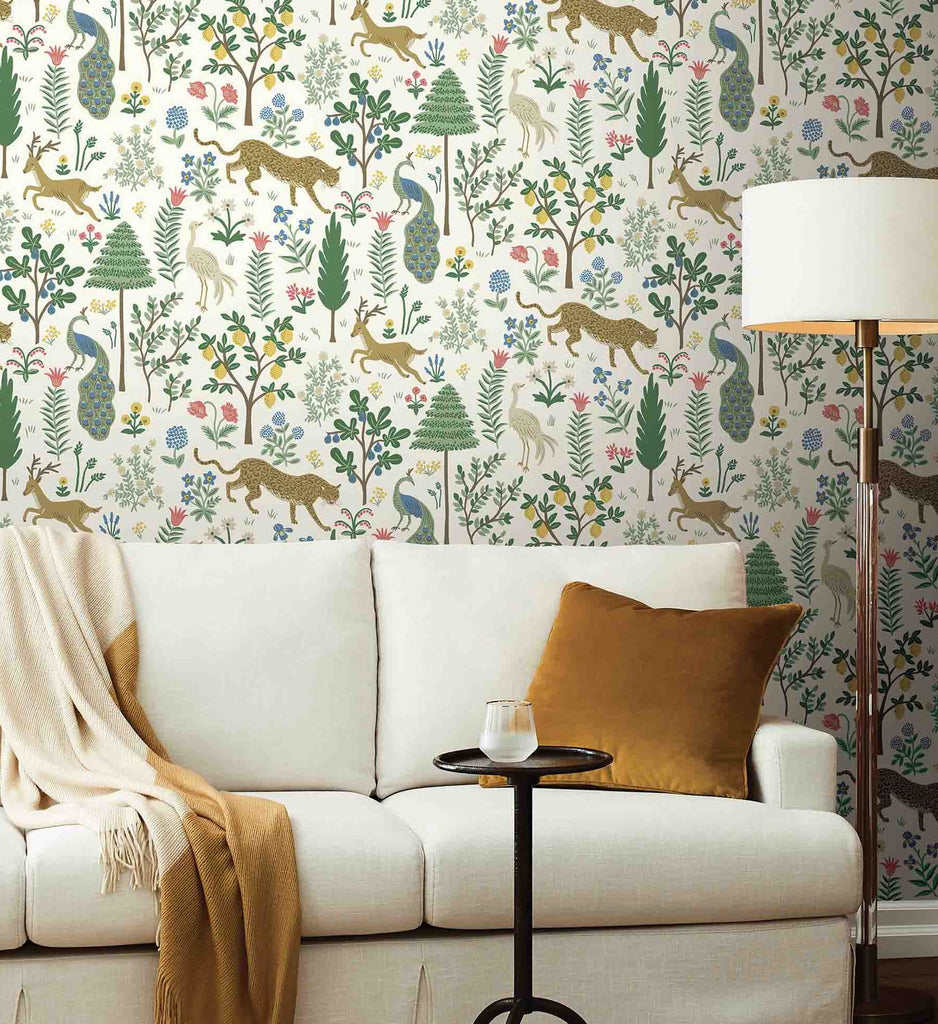 Menagerie White Botanical Wallpaper | Rifle Paper Co.