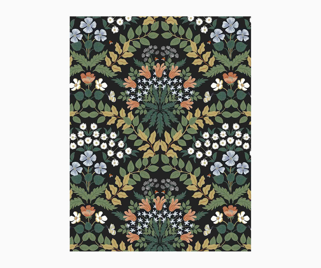 Bramble Wallpaper Sample - Black – Rifle Paper Co