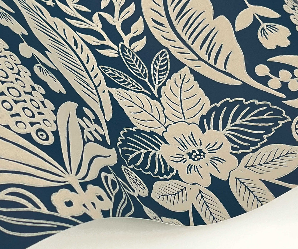 Pineapple Damask Wallpaper - Navy – Rifle Paper Co