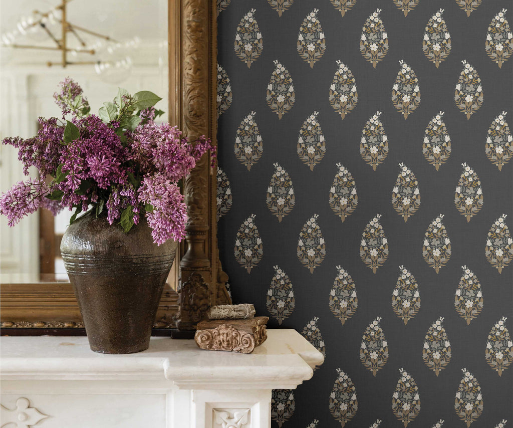 Paisley Wallpaper Sample - Black – Rifle Paper Co