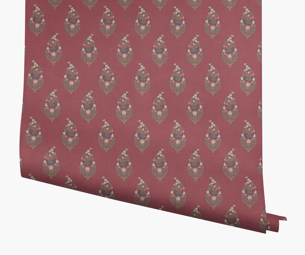 Paisley Wallpaper - Burgundy – Rifle Paper Co