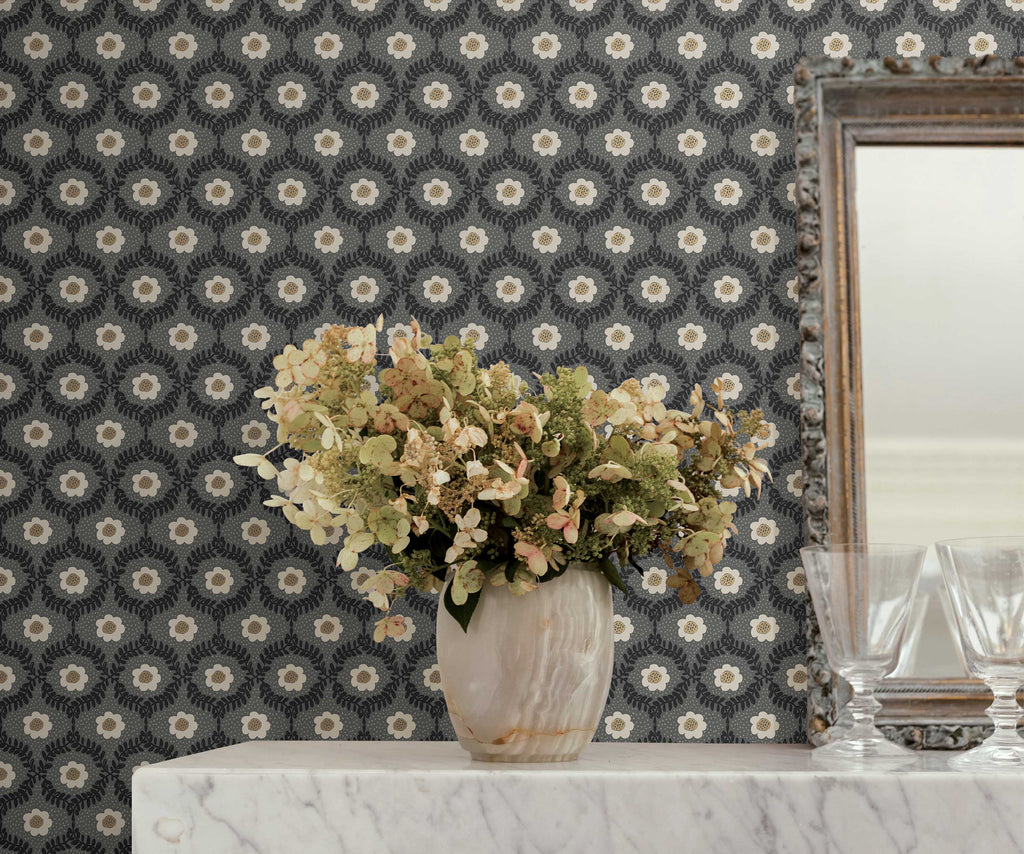Emma Black Wallpaper Sample | Rifle Paper Co.