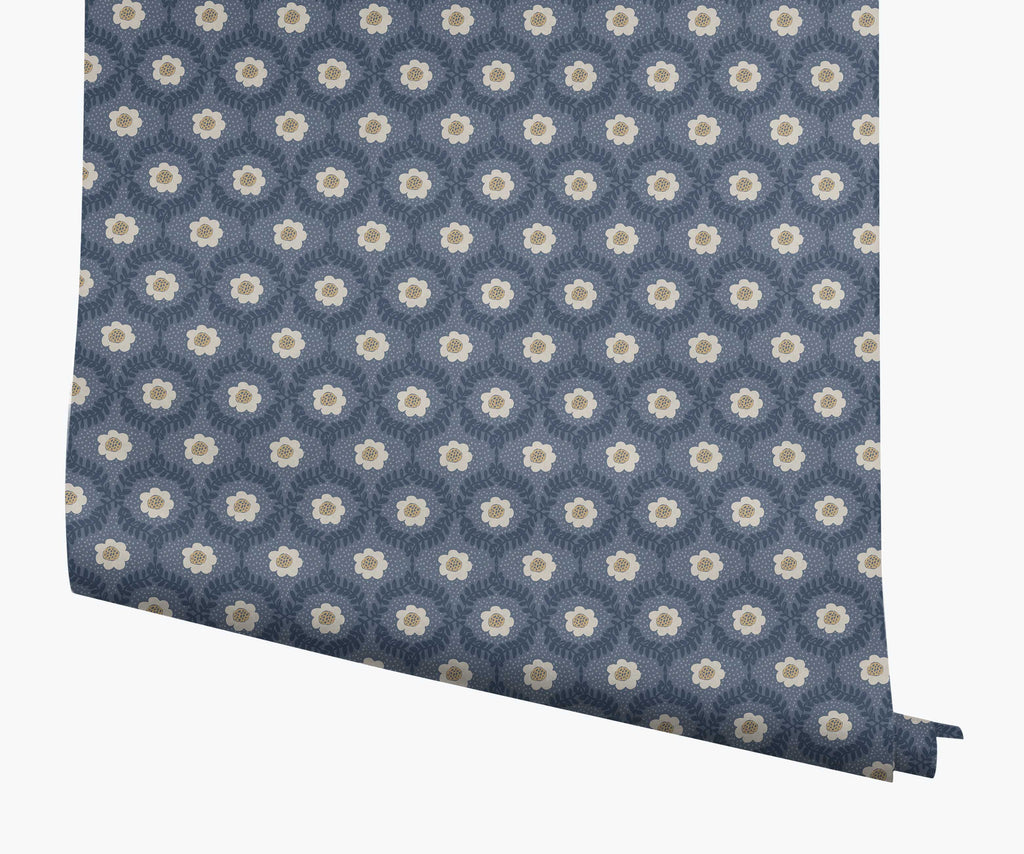 Emma Navy Floral Wallpaper | Rifle Paper Co.